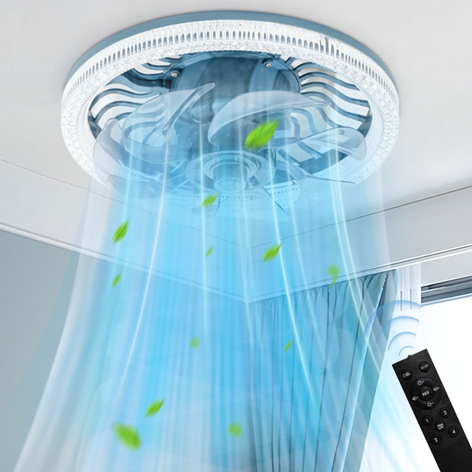 MagicXflow Fan Light for Bedroom,Living Room Ceiling Fans With Light ...