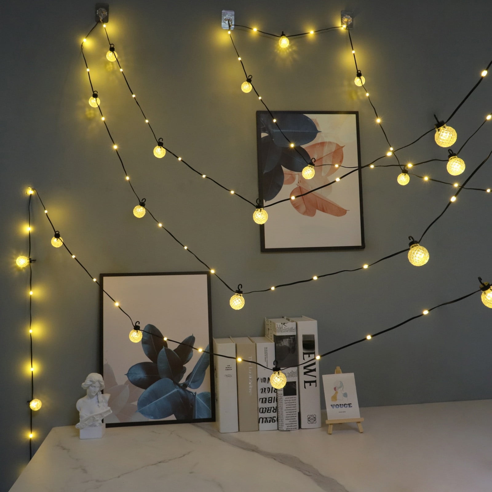 MagicXflow String Lights,Warm lightSolar jackfruit ball Light String ...