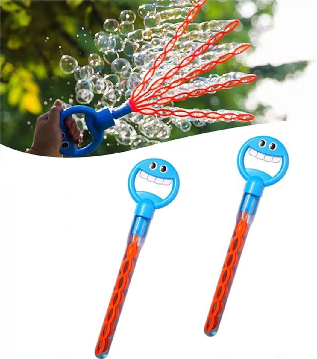 Magical 5 Claw Smiley Bubble Stick, 32 Hole Smiling Face Bubble Wands ...