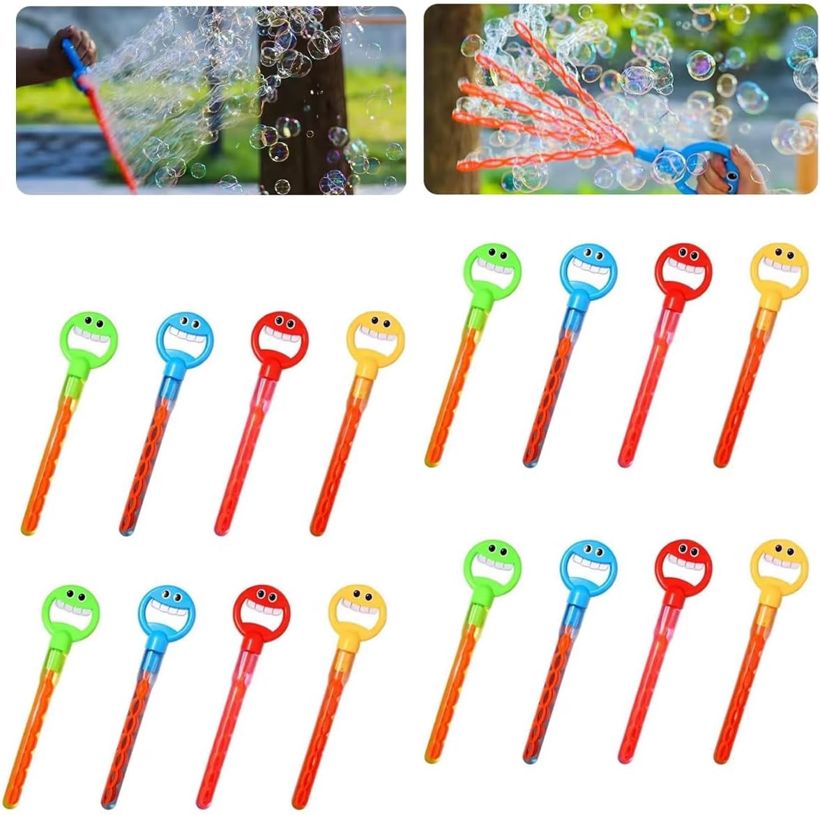 Magical 5 Claw Smiley Bubble Stick, 32 Hole Smiling Face Bubble Wands ...