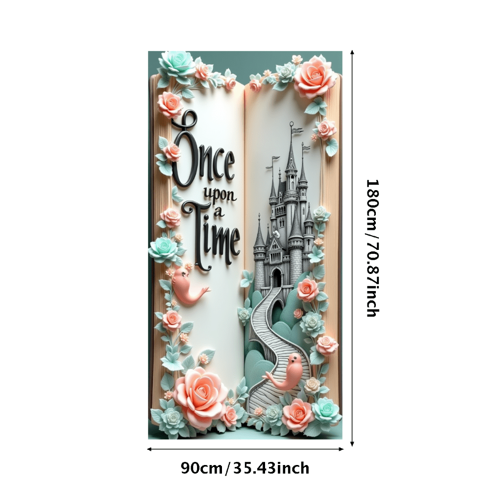 Magical Castle Fairy Tale Banner Enchanted Flowers Storybook Design for ...