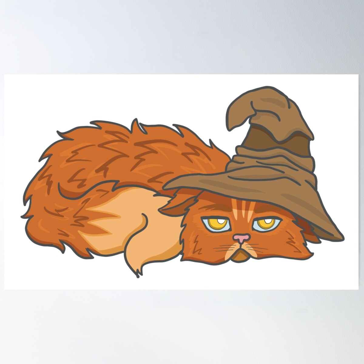 Magical Cat In Witch Wizard Hat Poster Wall Art, Modern Wall Decor For ...