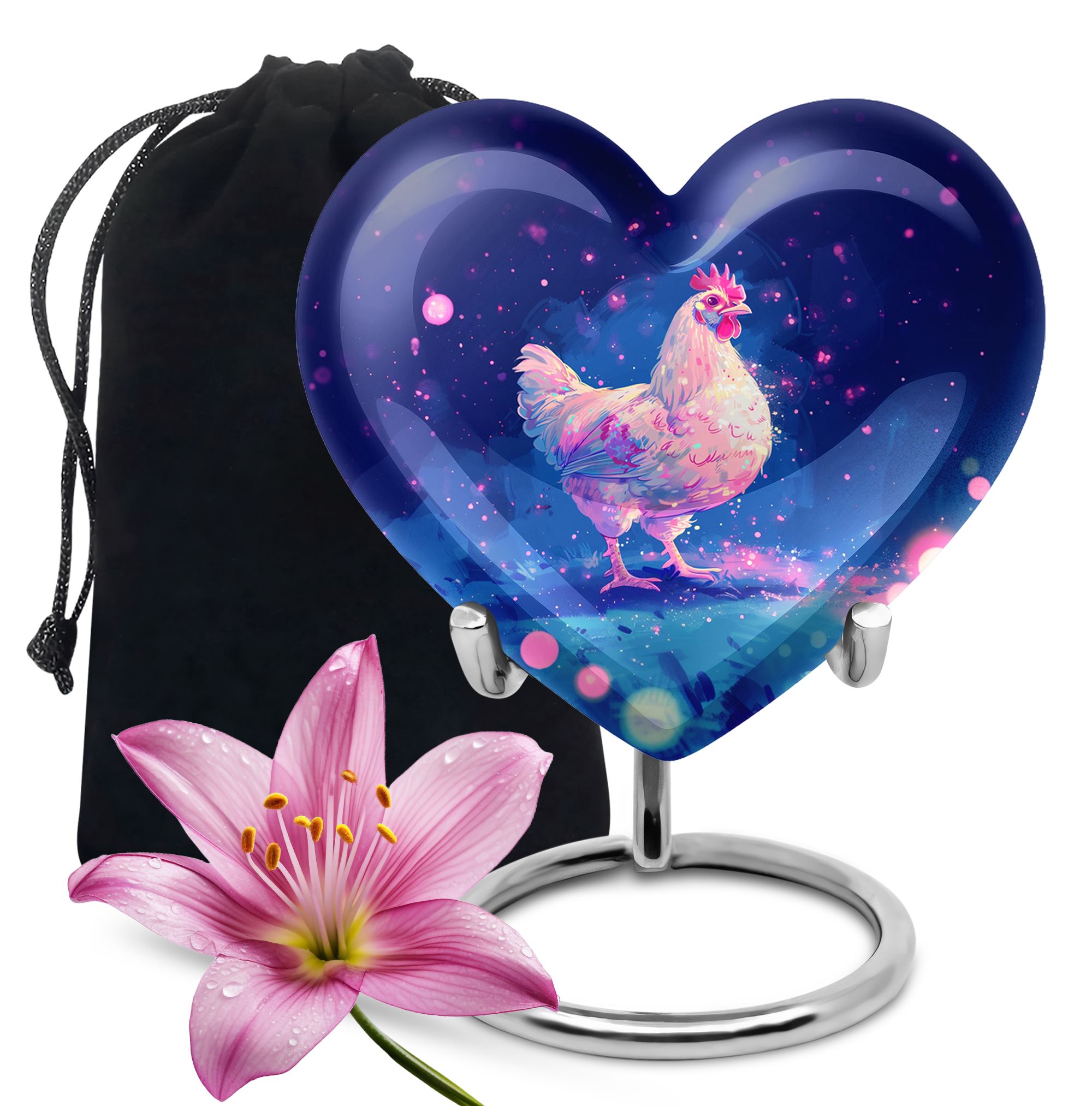 Magical Chicken Cosmos Cremation , Large Heart Urn For Human Ashes ...