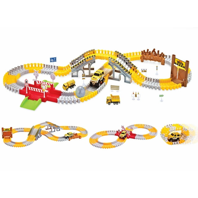 Magical Construction Kids Flexible Race Car Track Set - Bendable Tracks ...