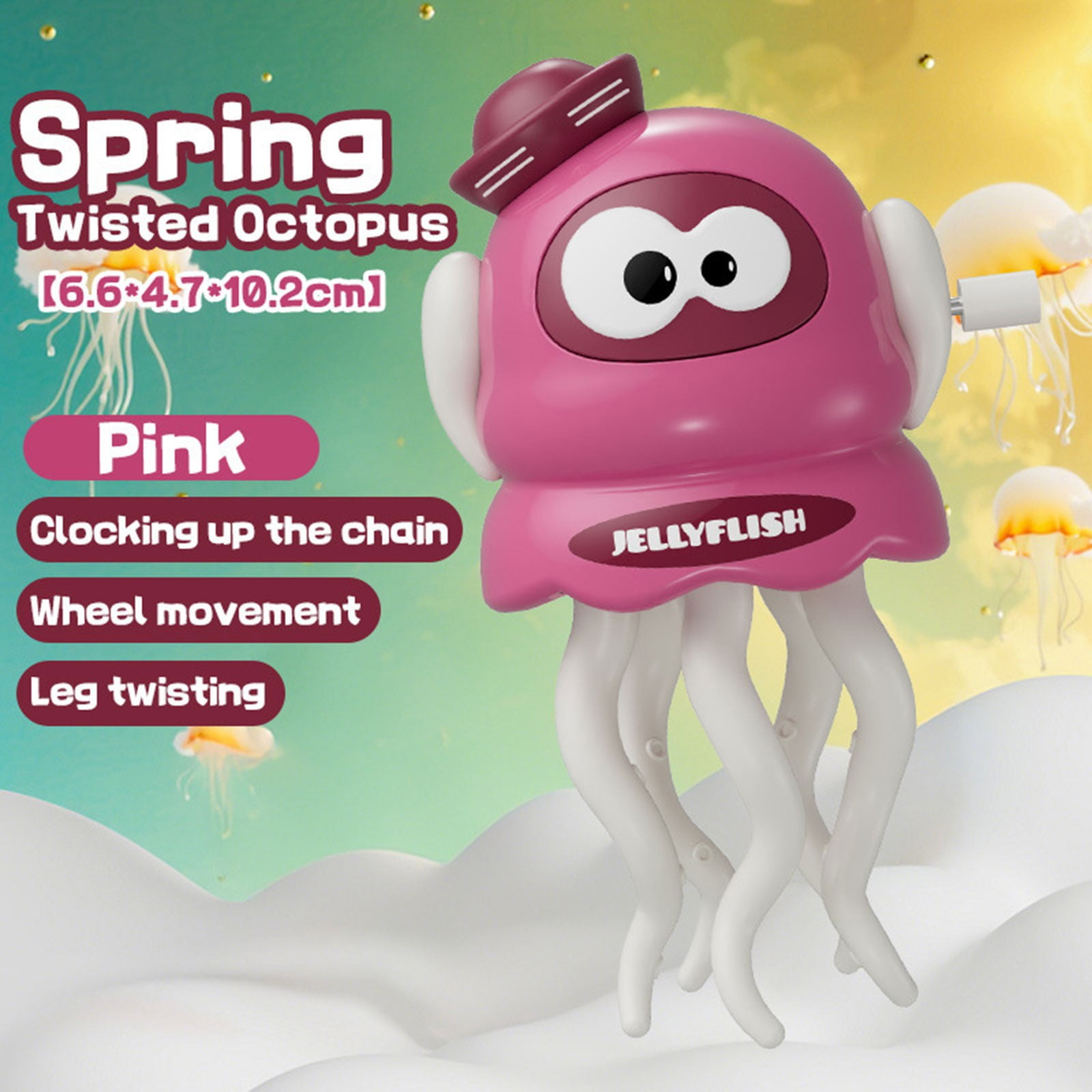 Magical Dance Octopus Stress Relieving Toy Pulling Clockwork Twistable ...