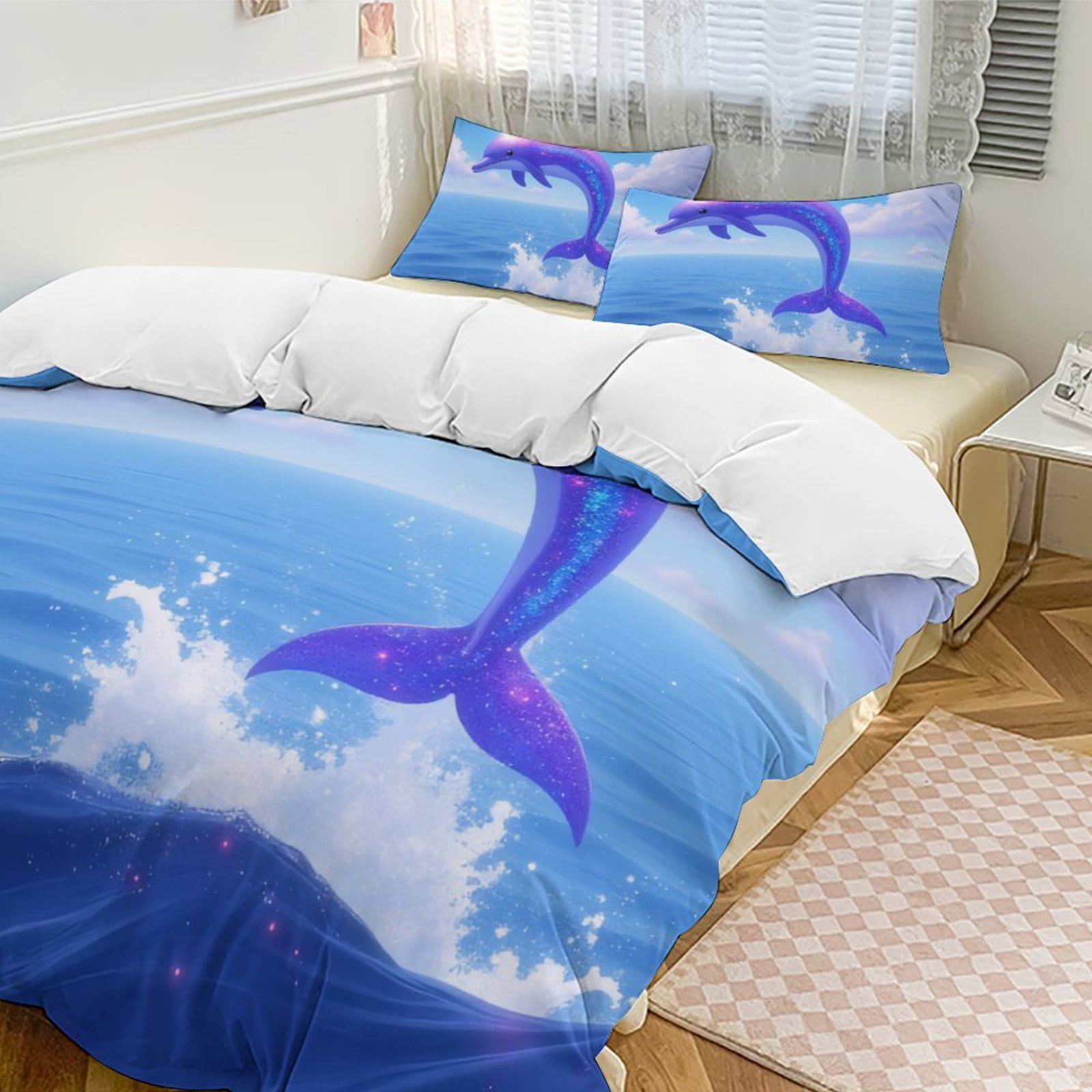 Magical Dolphin Leap 3D Duvet Cover Set Quilt Cover Theme of Kid Boy ...