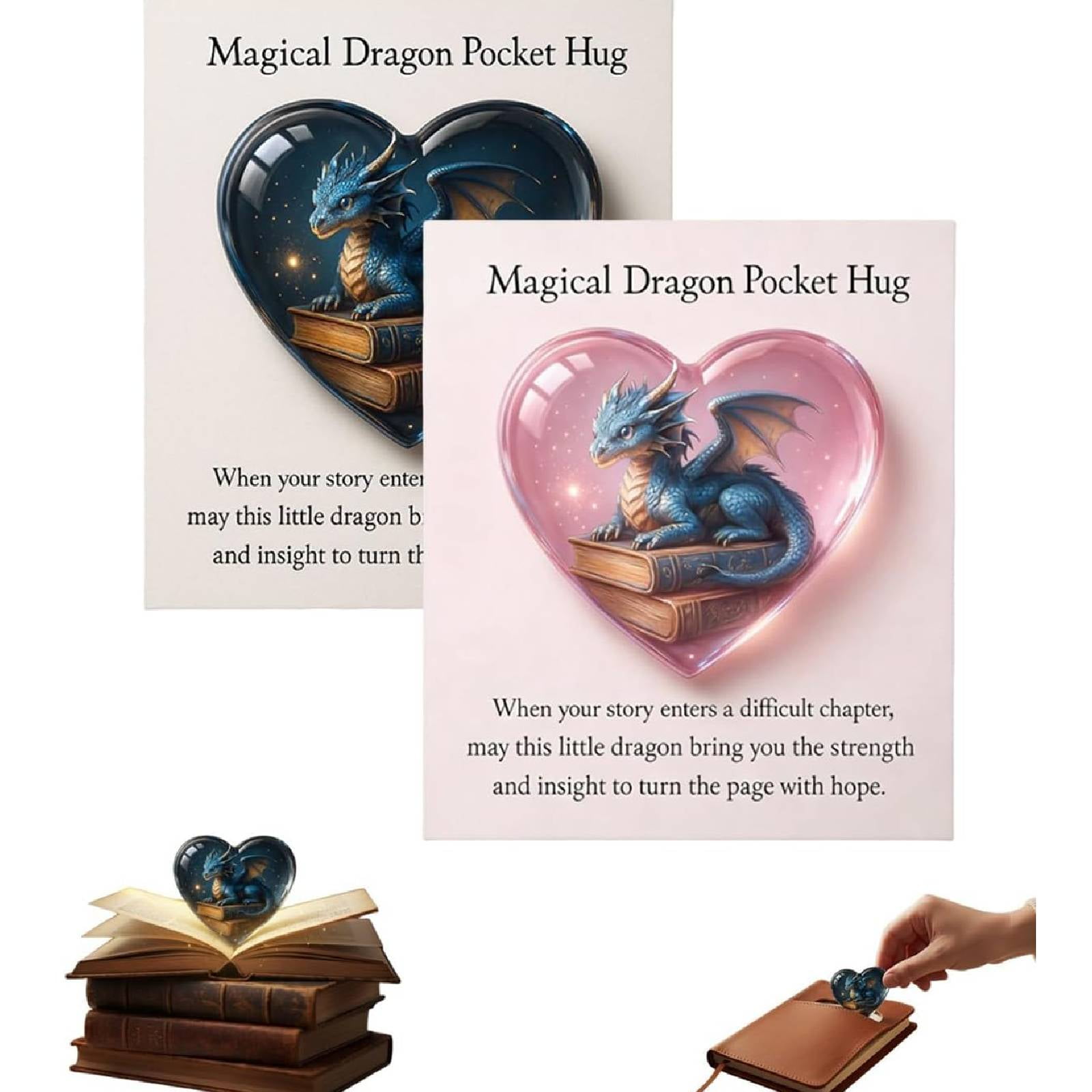 Magical Dragon Pocket Hug, Emotional Support Dragon Book Heart Pocket ...