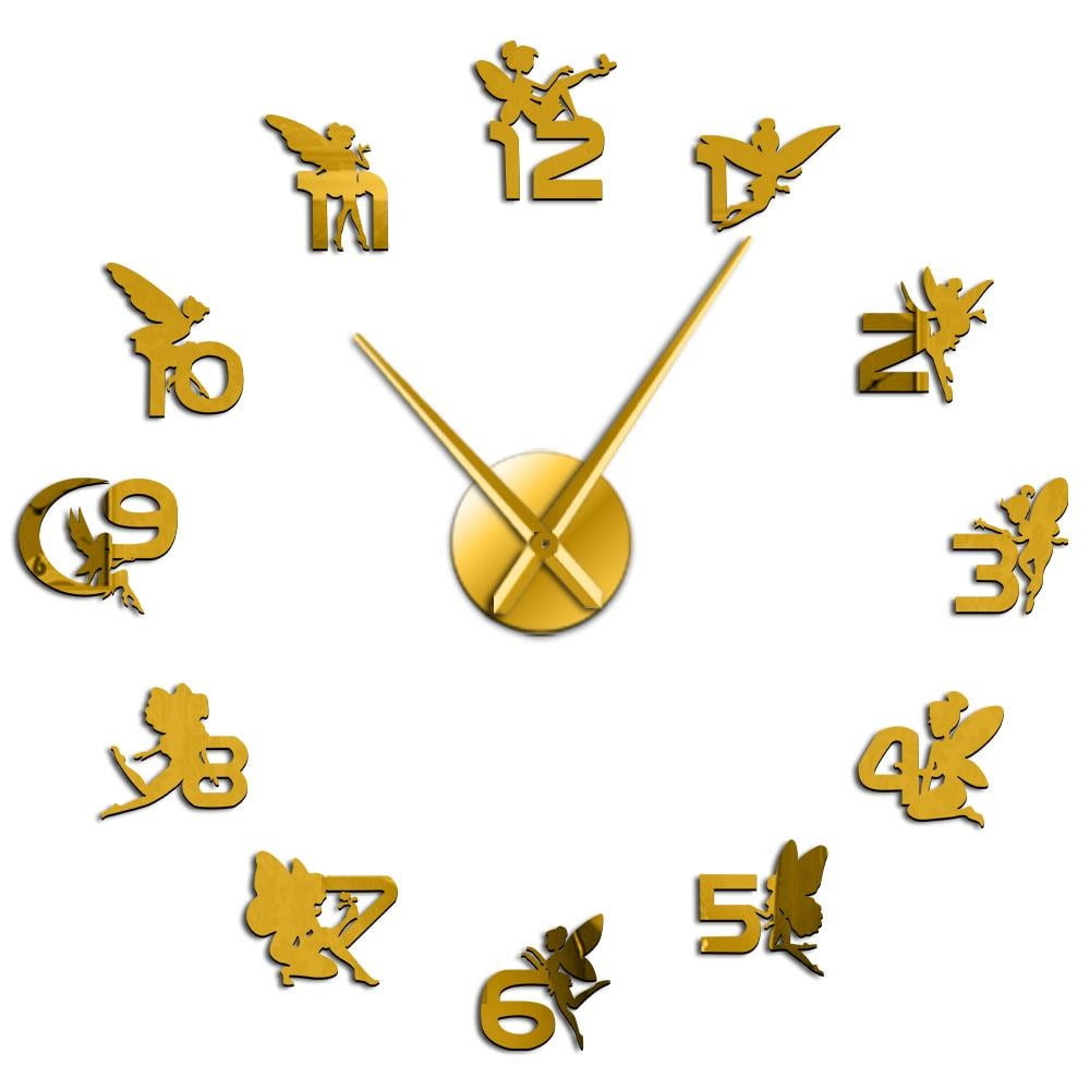 Magical Fairies Silouette Frameless Wall Clock Stickers, DIY Modern ...