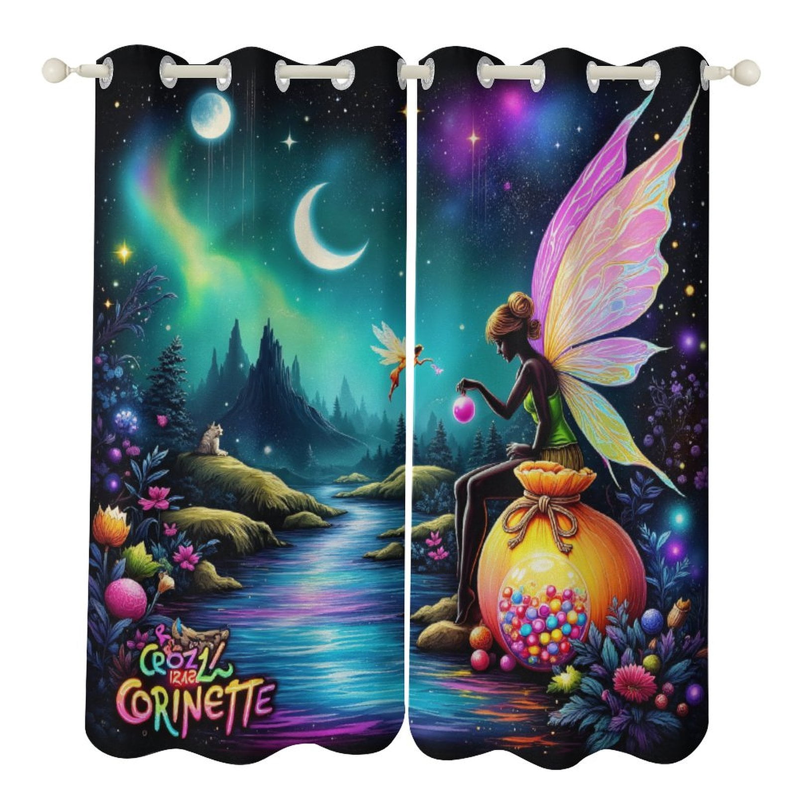 Magical Fairy Night Scene Luxury Window Curtains Blinds for Living Room ...