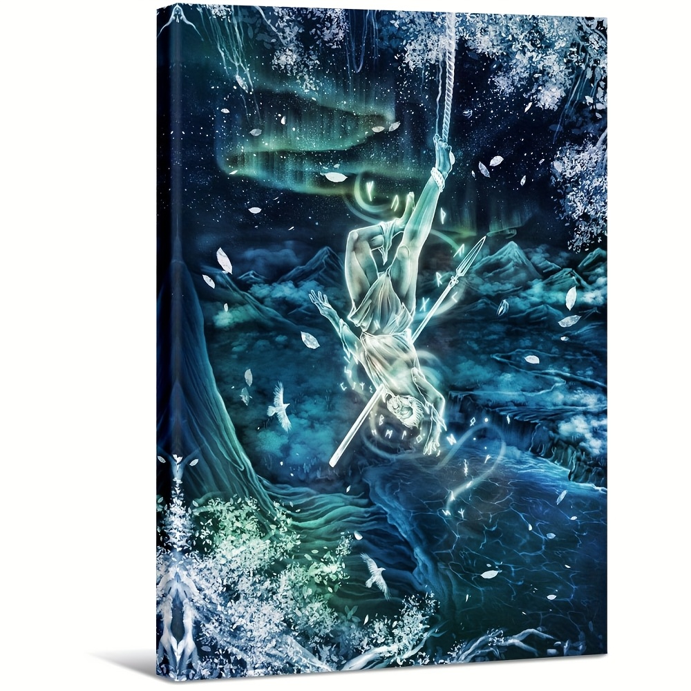 Magical Figure Floating In A Mystical Forest Scene. Large Wooden Framed ...