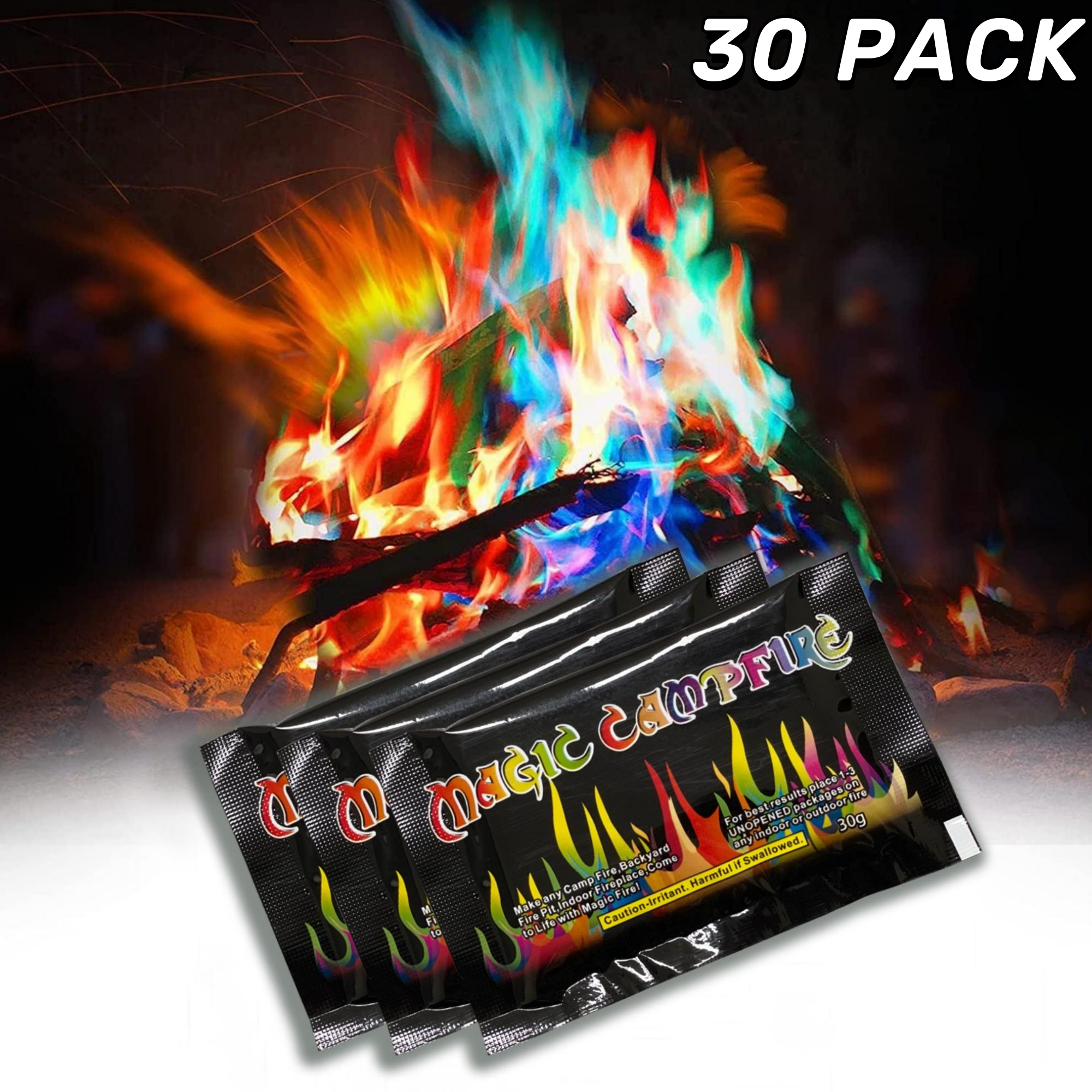 Avger Magical Fire Color Packets - 30 Pack Cosmic Flame Powder for Fire ...