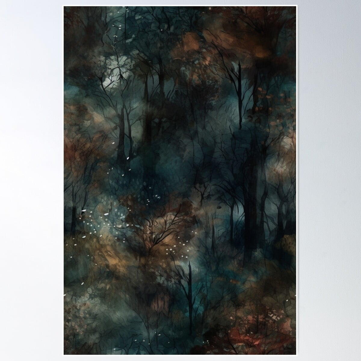 Magical Forrest Poster Wall Art, Modern Wall Decor For Living Room ...