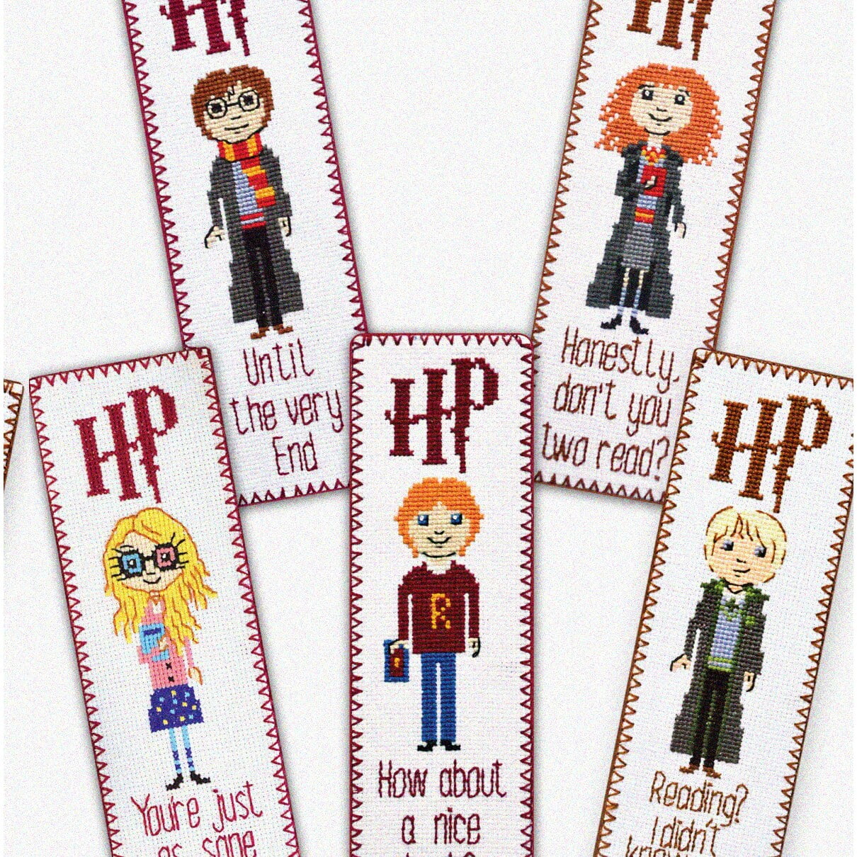 Magical HP Quotes Embroidery Kit: 5 DIY Bookmarks for Kids with Counted ...