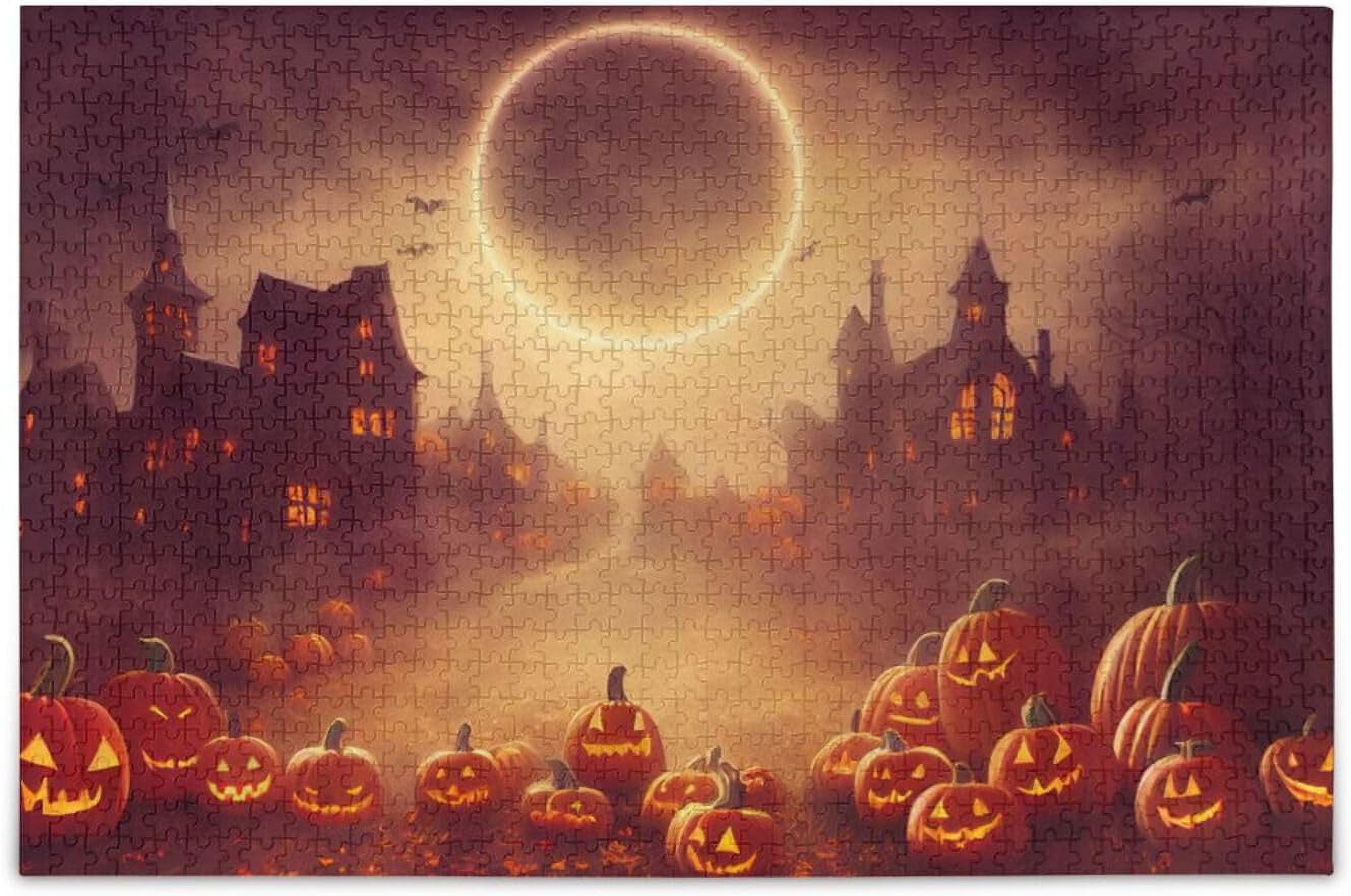 Magical Halloween Scene Jigsaw Puzzle 1000 Pieces, Die-Cut Puzzle ...