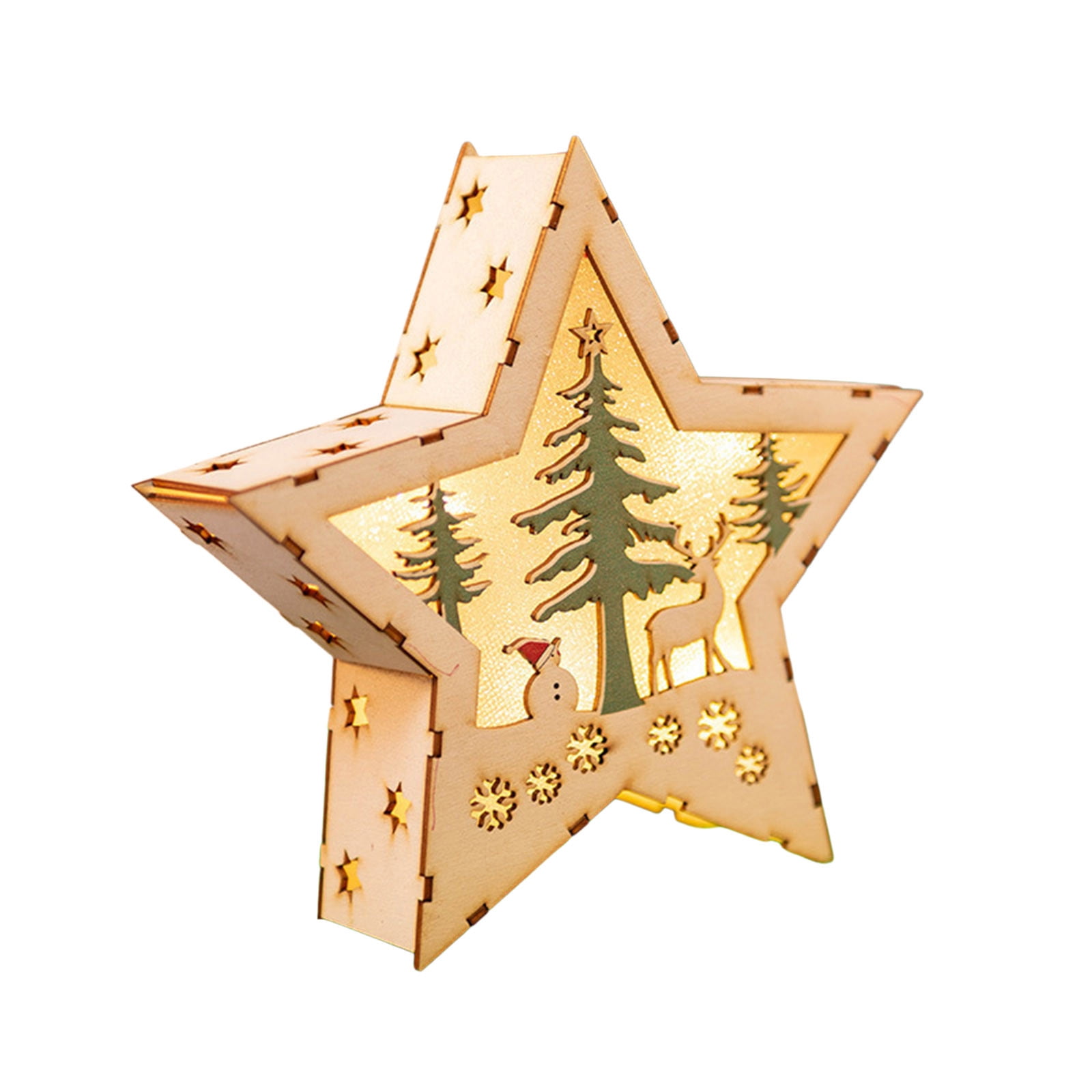 Magical LED Christmas Ornament Family Lamp – Delightful Wooden Hanging ...