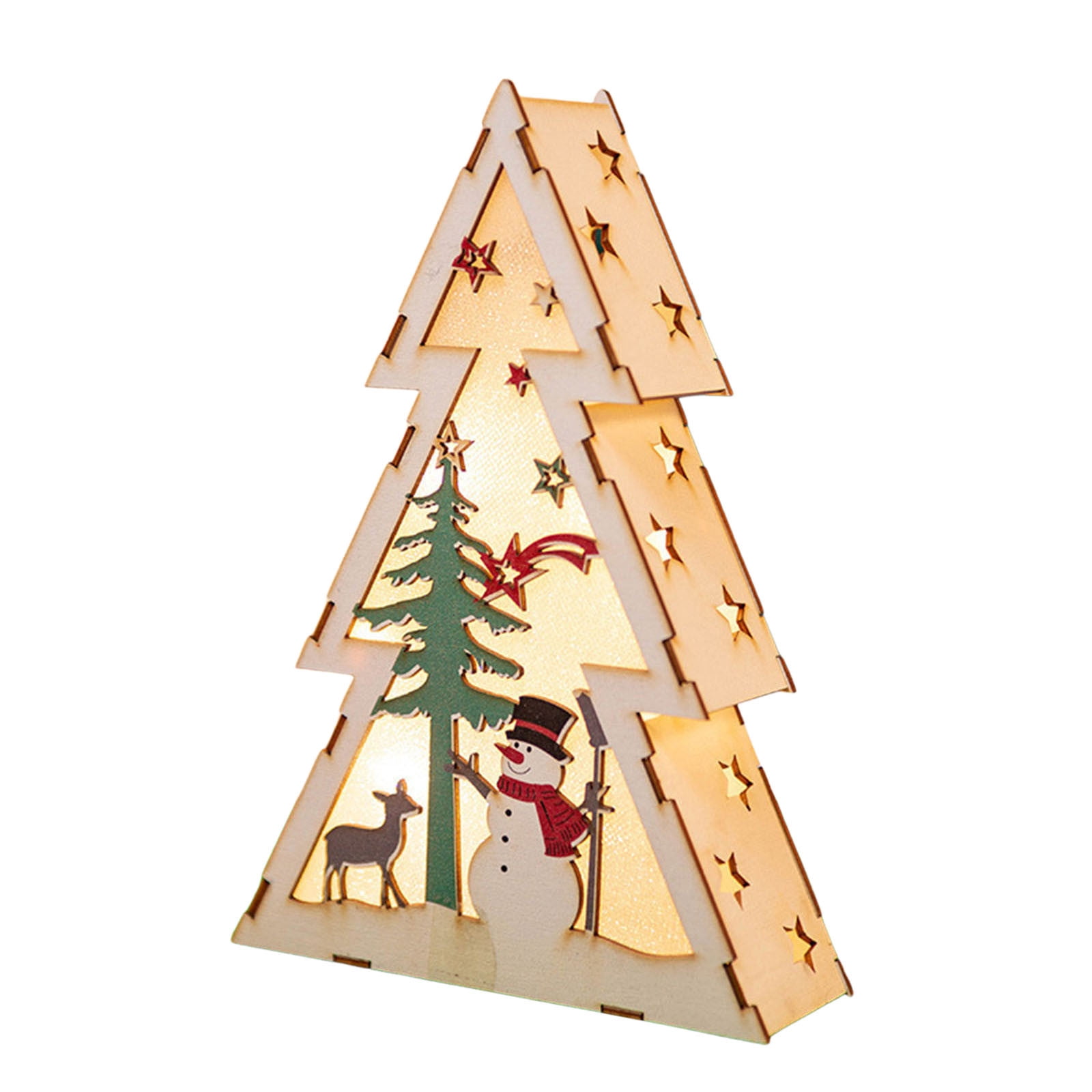 Magical LED Christmas Ornament Family Lamp – Delightful Wooden Hanging ...