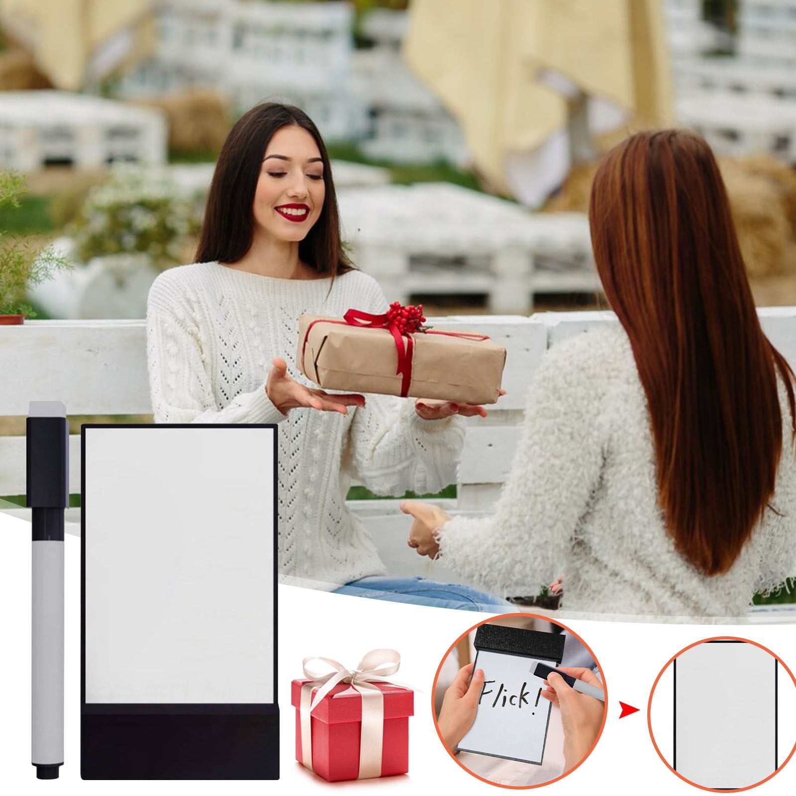 Magical LED Drawing Board Light Up Erasable Writing Tablet with Brush ...