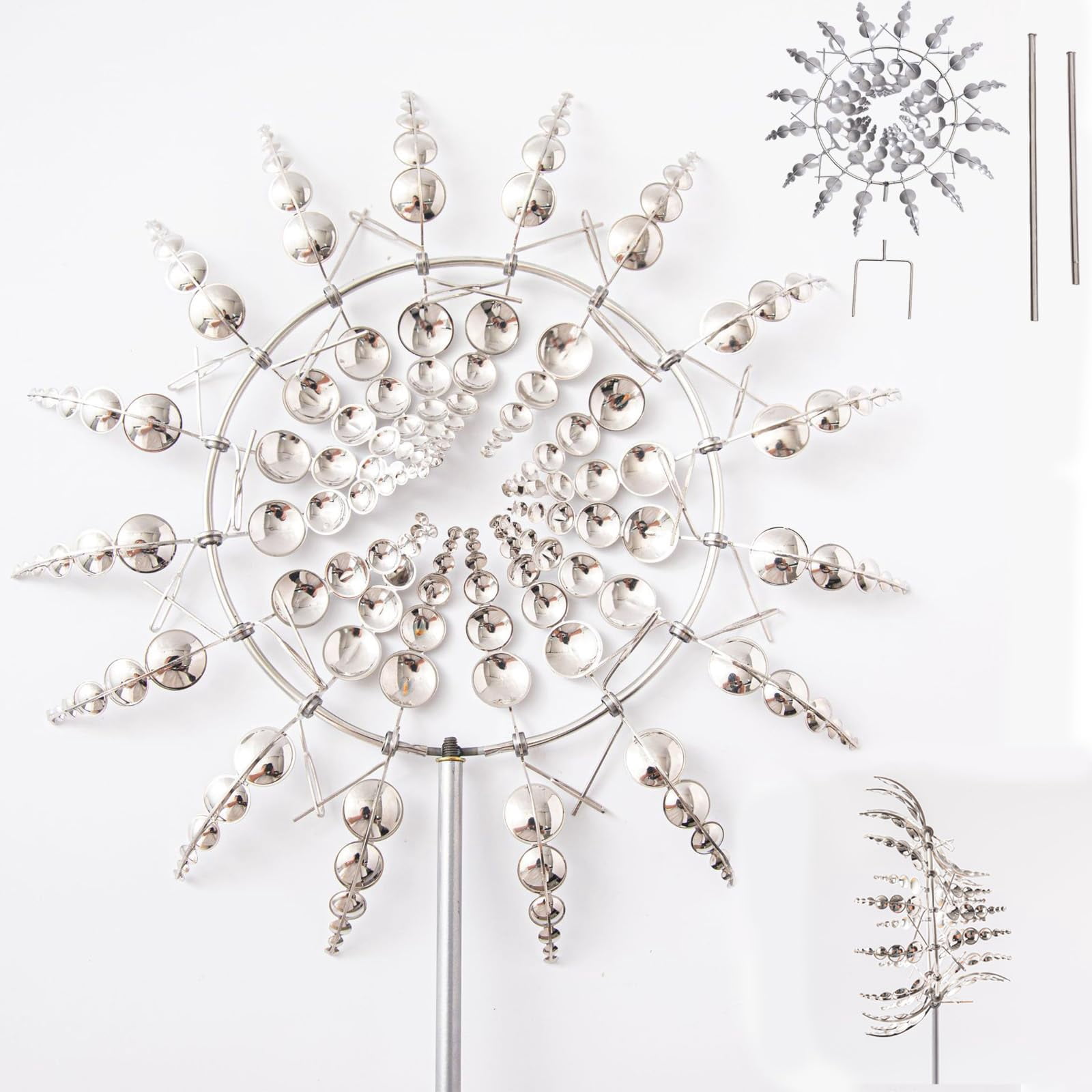 Magical Metal Windmill, 3D Sunflower Wind Spinner with Fork Wind ...
