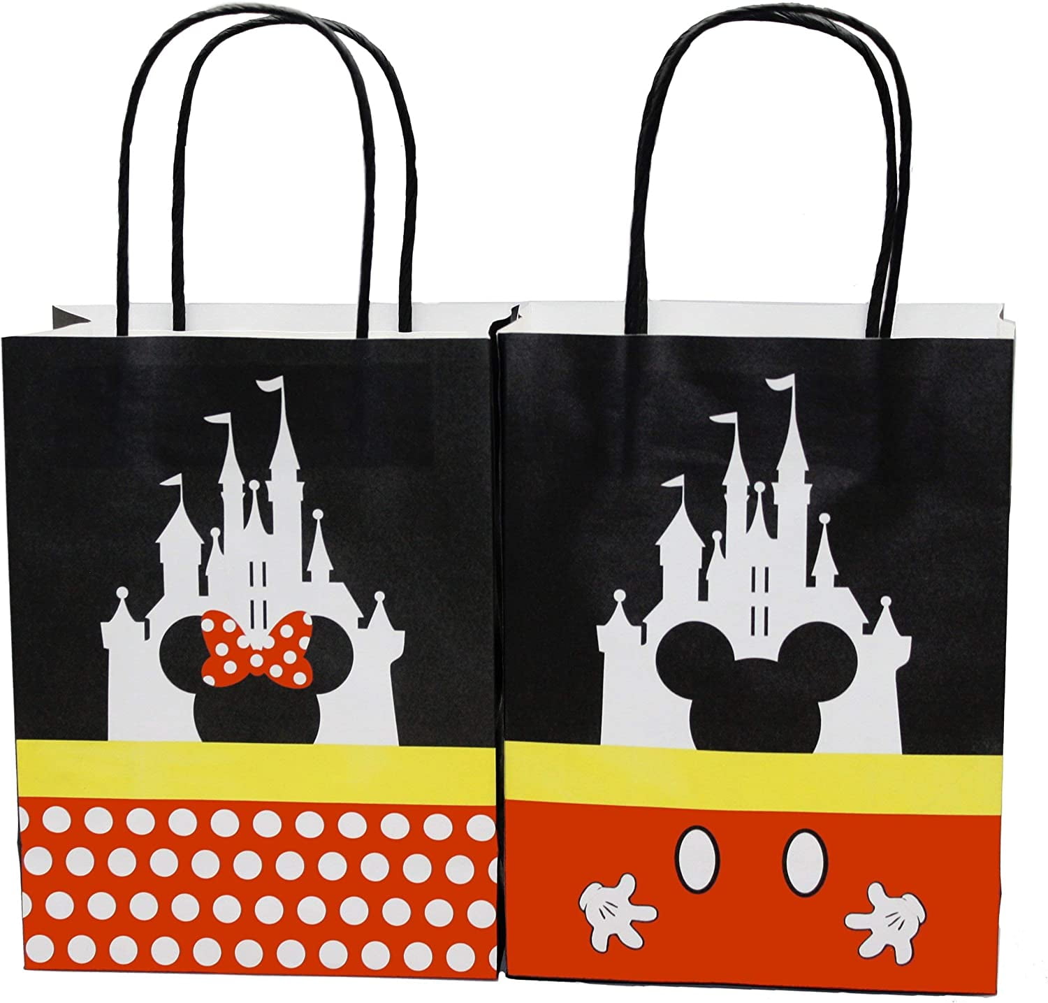 Magical Mickey Treat Bags - Set of 12 Castle Gift Party Paper Bags for ...