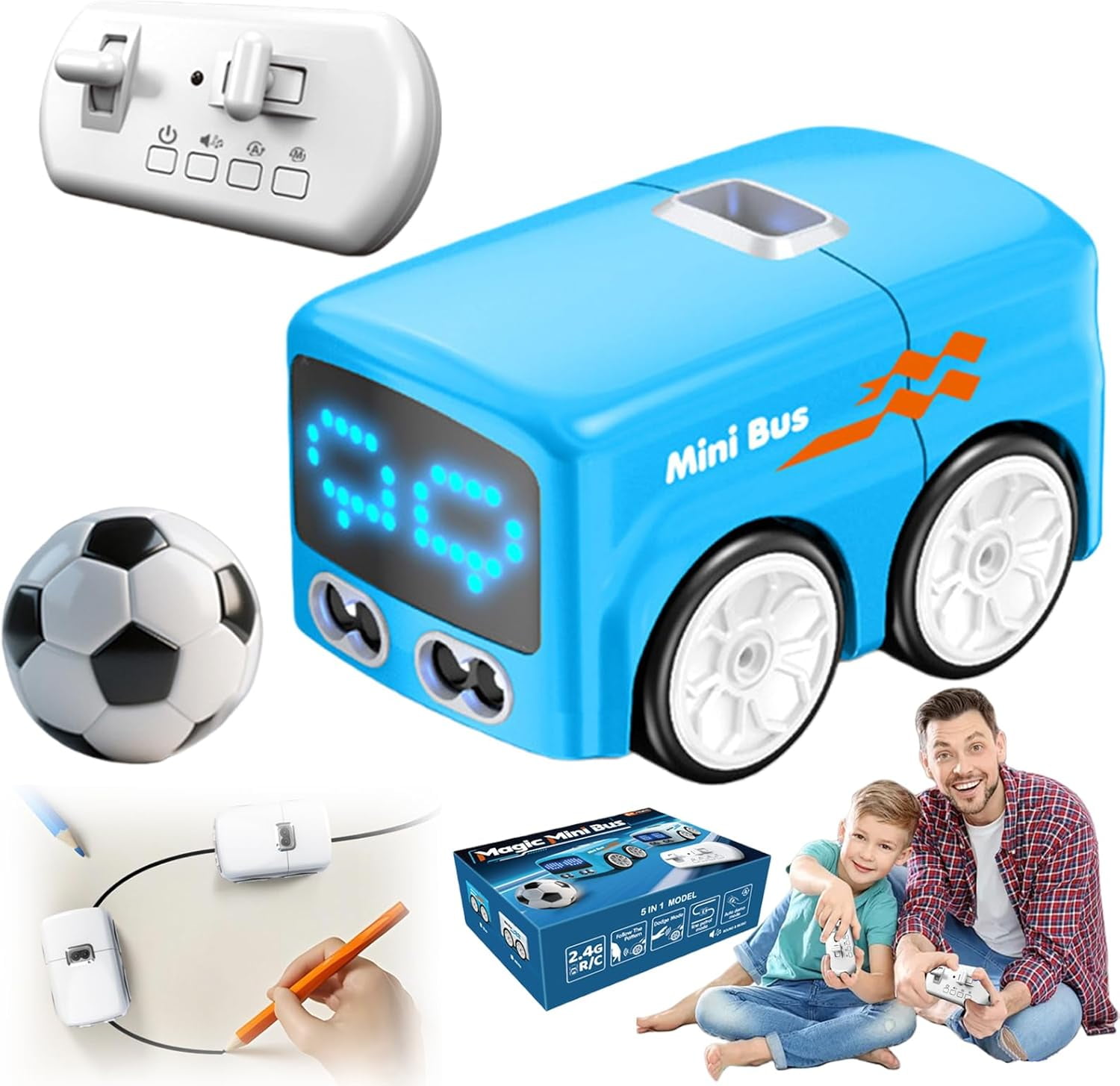 Magical Mini Remote Control Bus, Gesture and Remote Control Sensing Toy ...