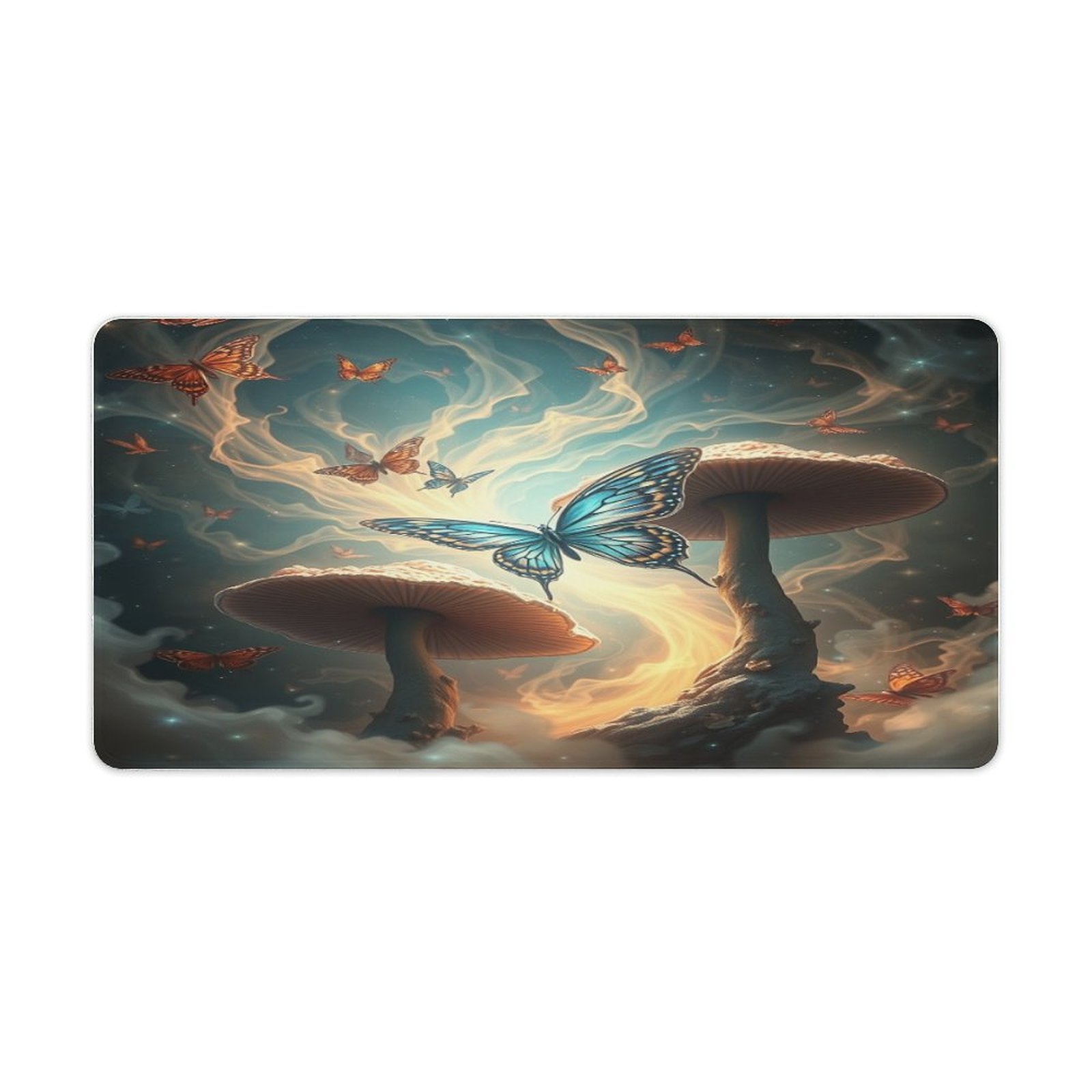 Magical Mushroom Butterflies Mouse Pad Gamer Keyboard Desk Mats ...