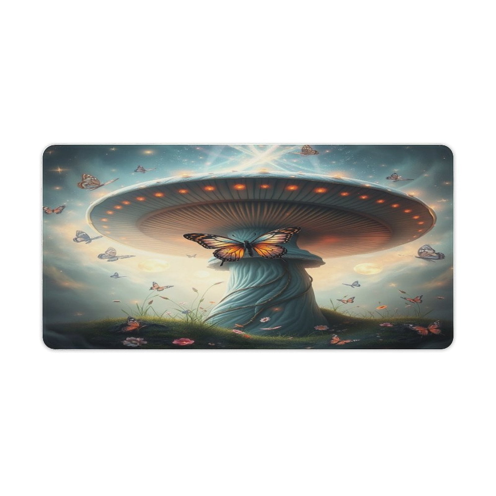 Magical Mushroom Butterflies Mouse Pad Gamer Keyboard Desk Mats ...