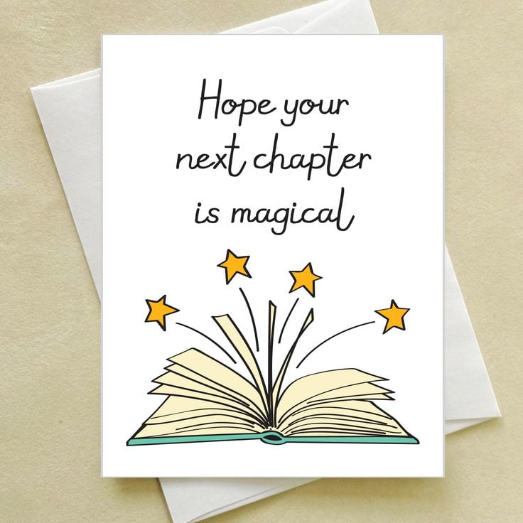 Magical Next Chapter Greeting Card – Inspirational Blank Card for Life ...