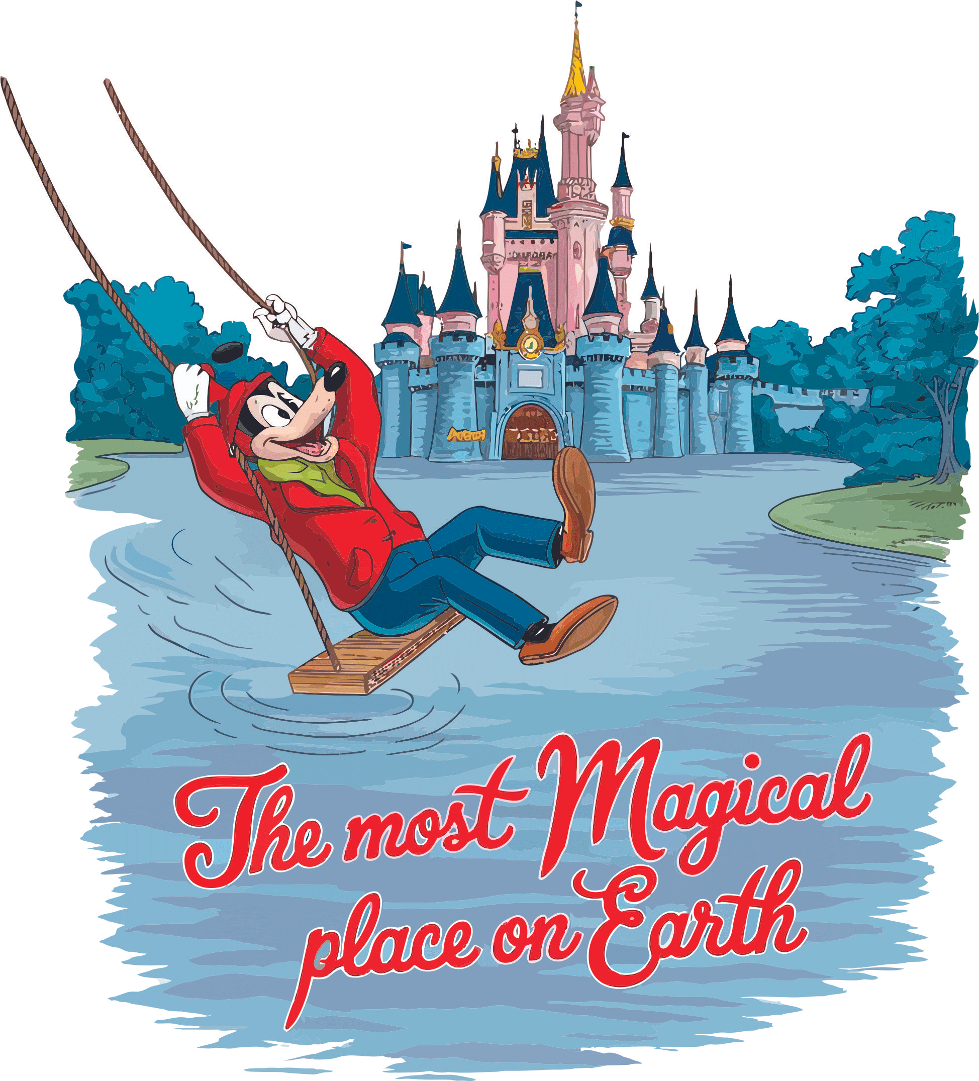 The Most Magical Place On Earth Goof Dog Castle Cartoon Famous Iconic ...