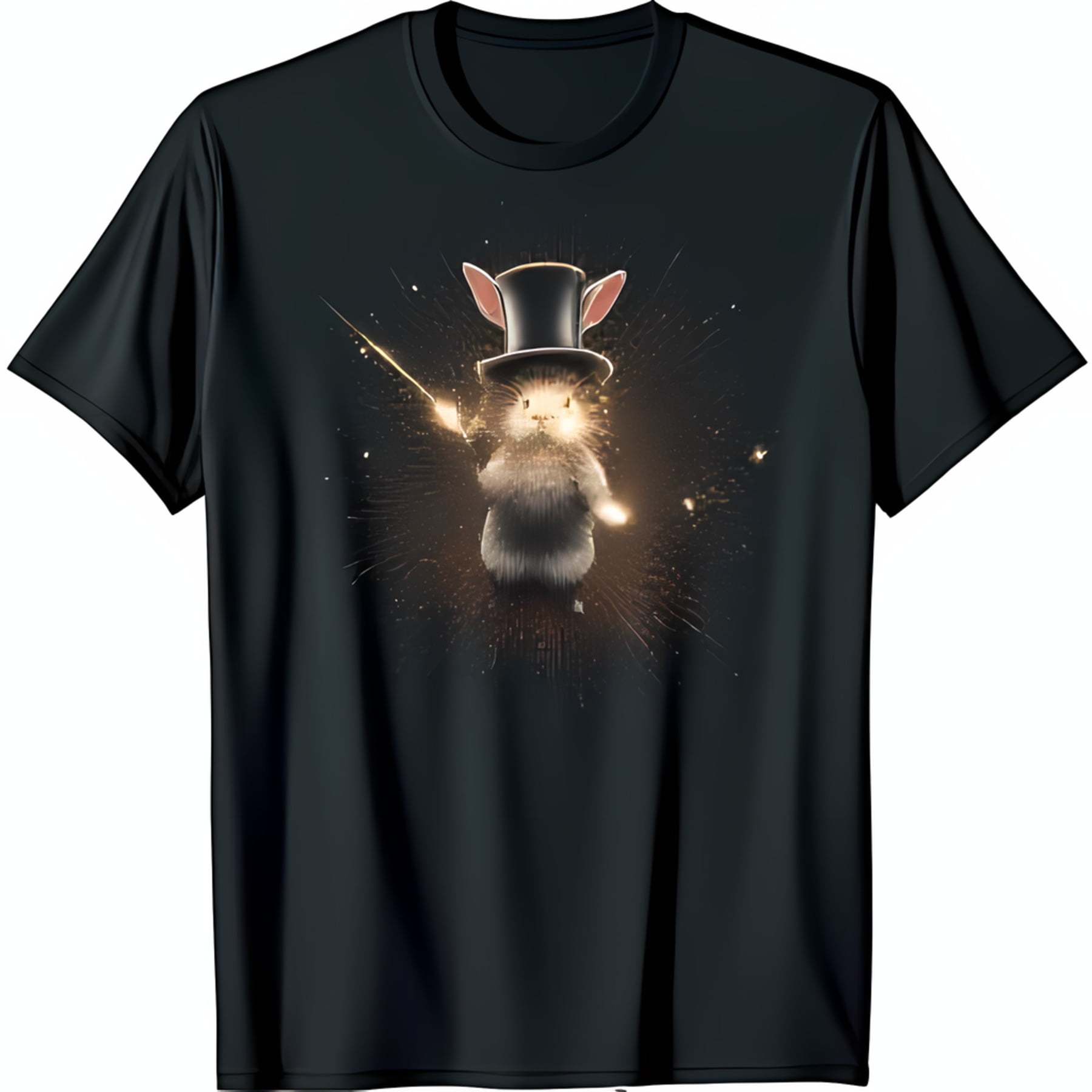 Magical Rabbit in Top Hat T-Shirt Enchanting Sparkly Design for ...