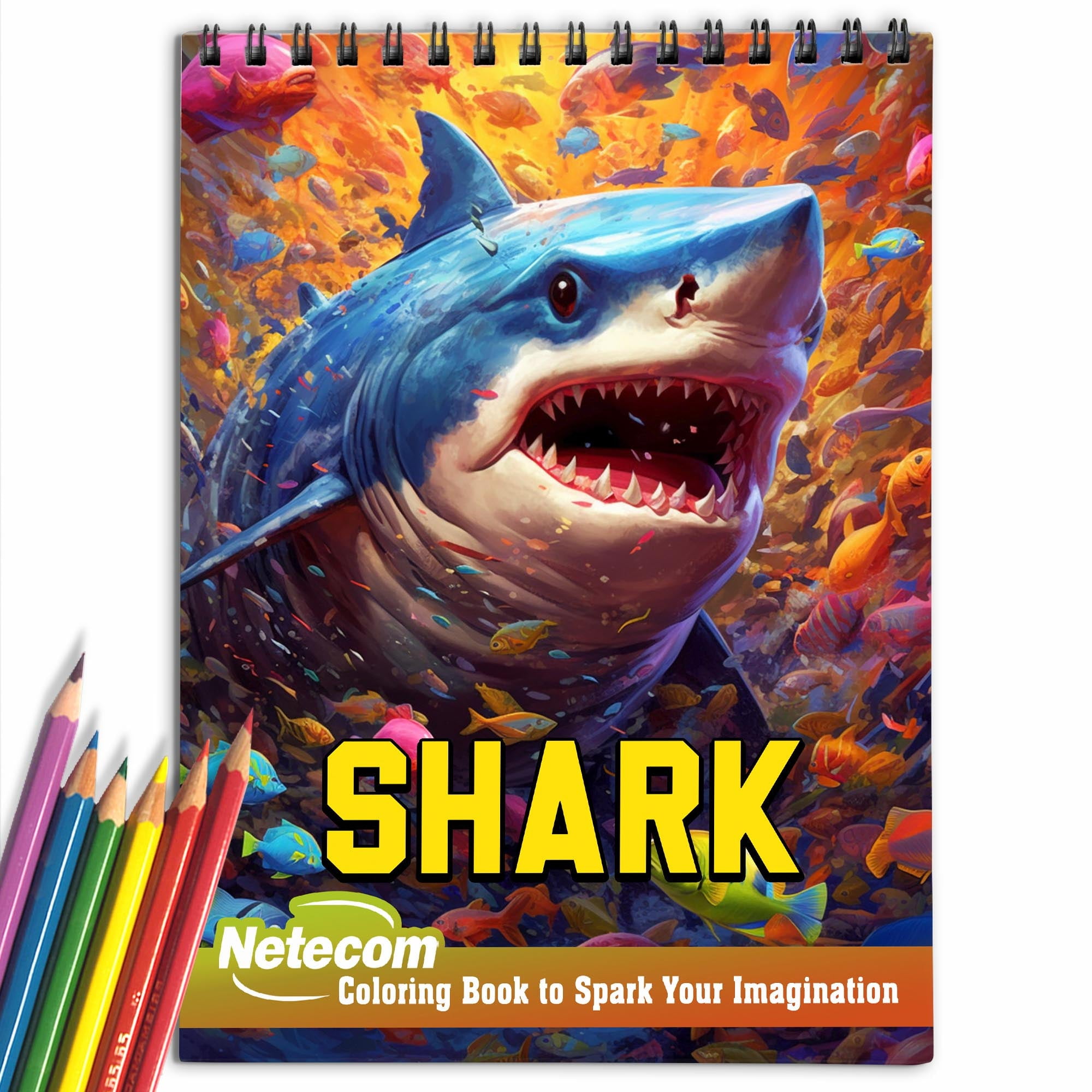 Magical Sharks Spiral Bound Coloring Book, Discover the Power of the ...