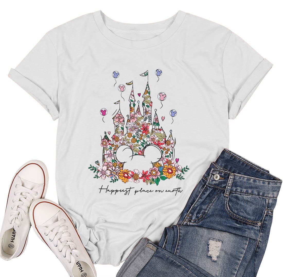 Magical Shirt for Women Magic Kingdom T Shirt Cute Castle Graphic Tee ...