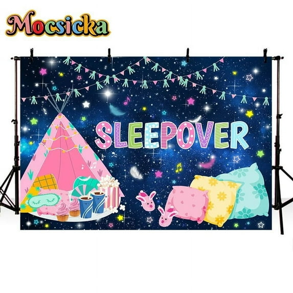 Magical Sleepover Birthday Backdrop Pink Dream Radio Pillow Child ...