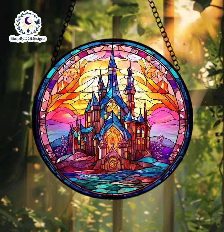 Magical Stained Glass Castle, Enchanted Home Garden Decor, Perfect Gift ...