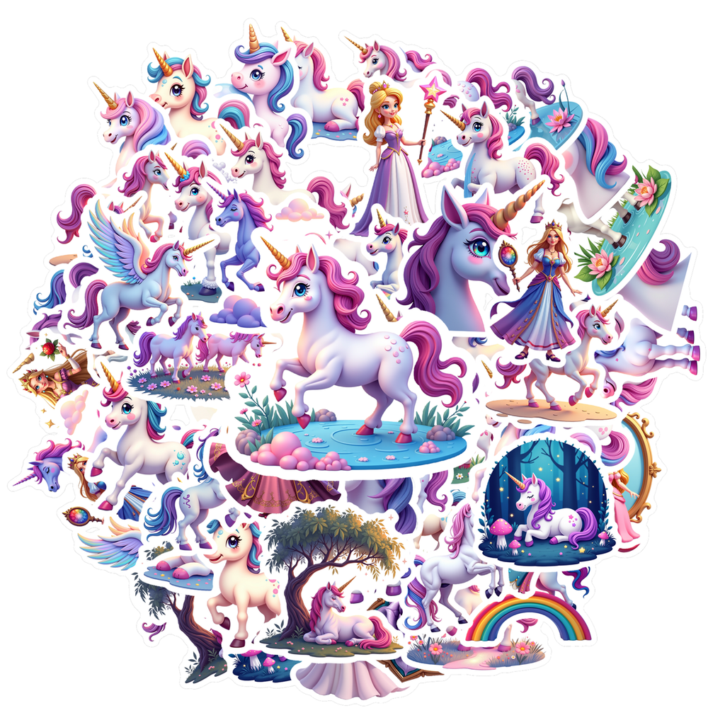 Magical Stationery Stickers Unicorn Graffiti Decals Princess Teacher ...