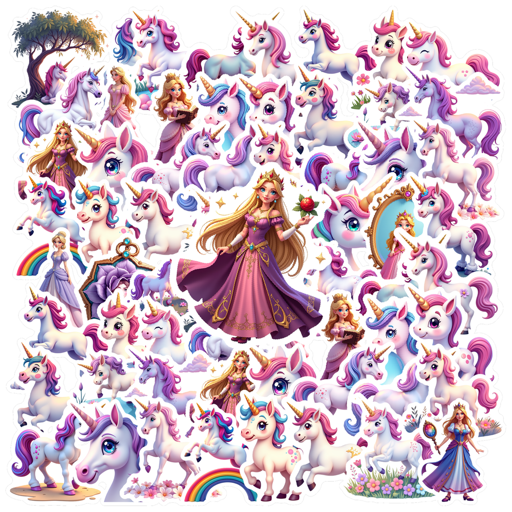 Magical Stationery Stickers Unicorn Graffiti Decals Princess Teacher ...