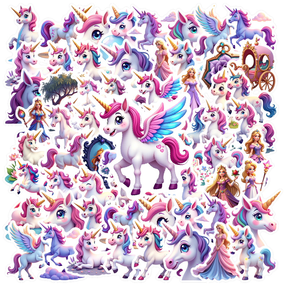 Magical Stationery Stickers Unicorn Graffiti Decals Princess Teacher ...