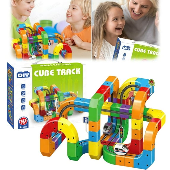 Magical Track Car Toys, Anti-Gravity Magnetic Train Track Set – 3D Cube ...