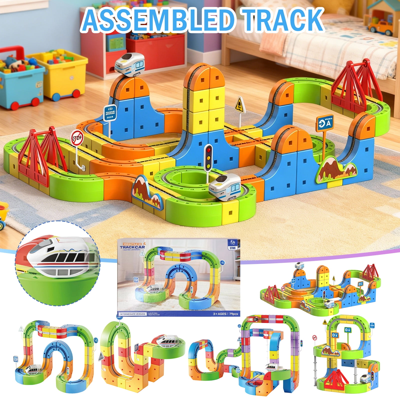 Magical Track Train STEM Educational Toy – USB Rechargeable 3D Building ...