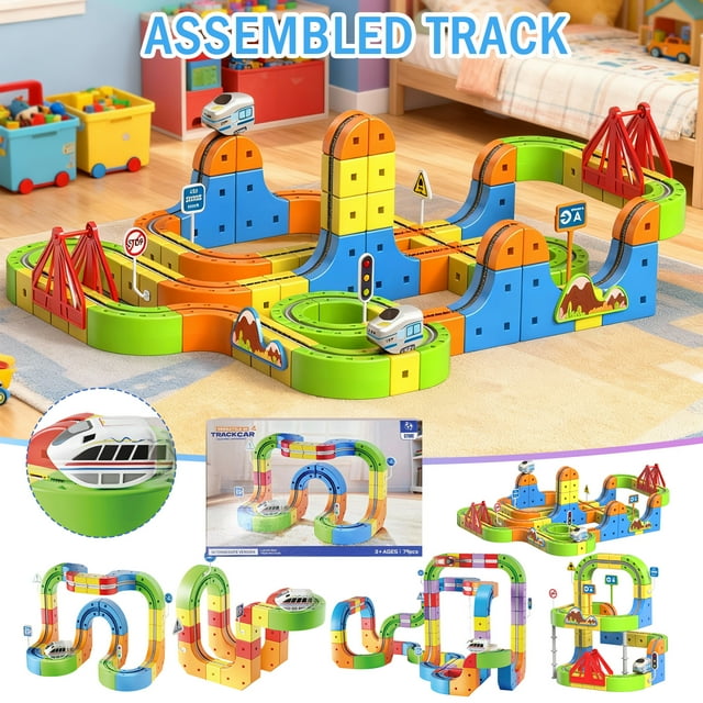 Magical Track Train STEM Educational Toy – USB Rechargeable 3D Building ...