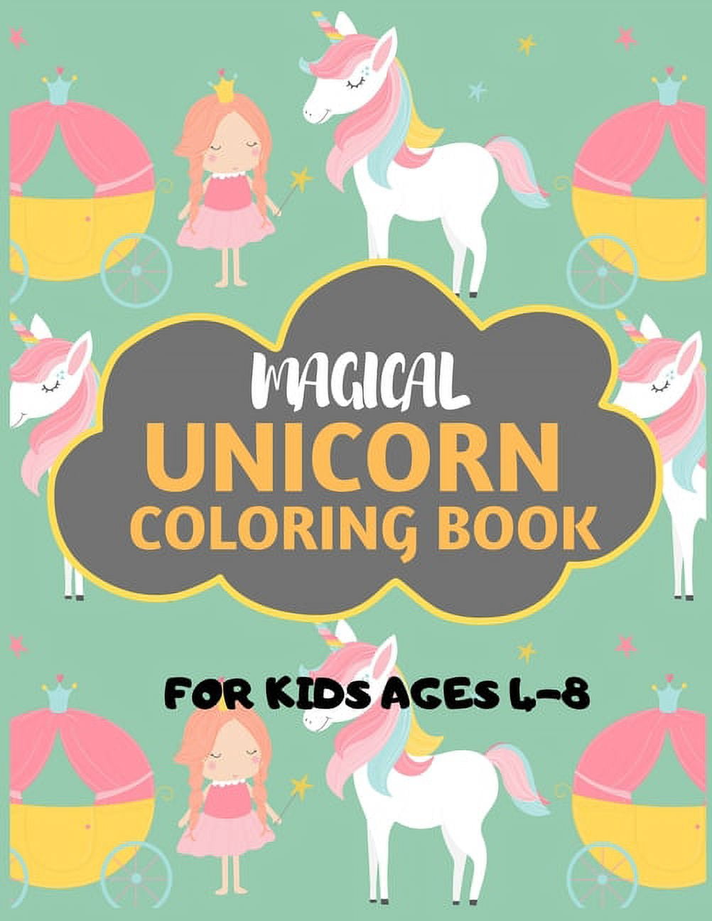 Magical Unicorn Coloring Book For Kids Ages 4-8: unicorn coloring book ...
