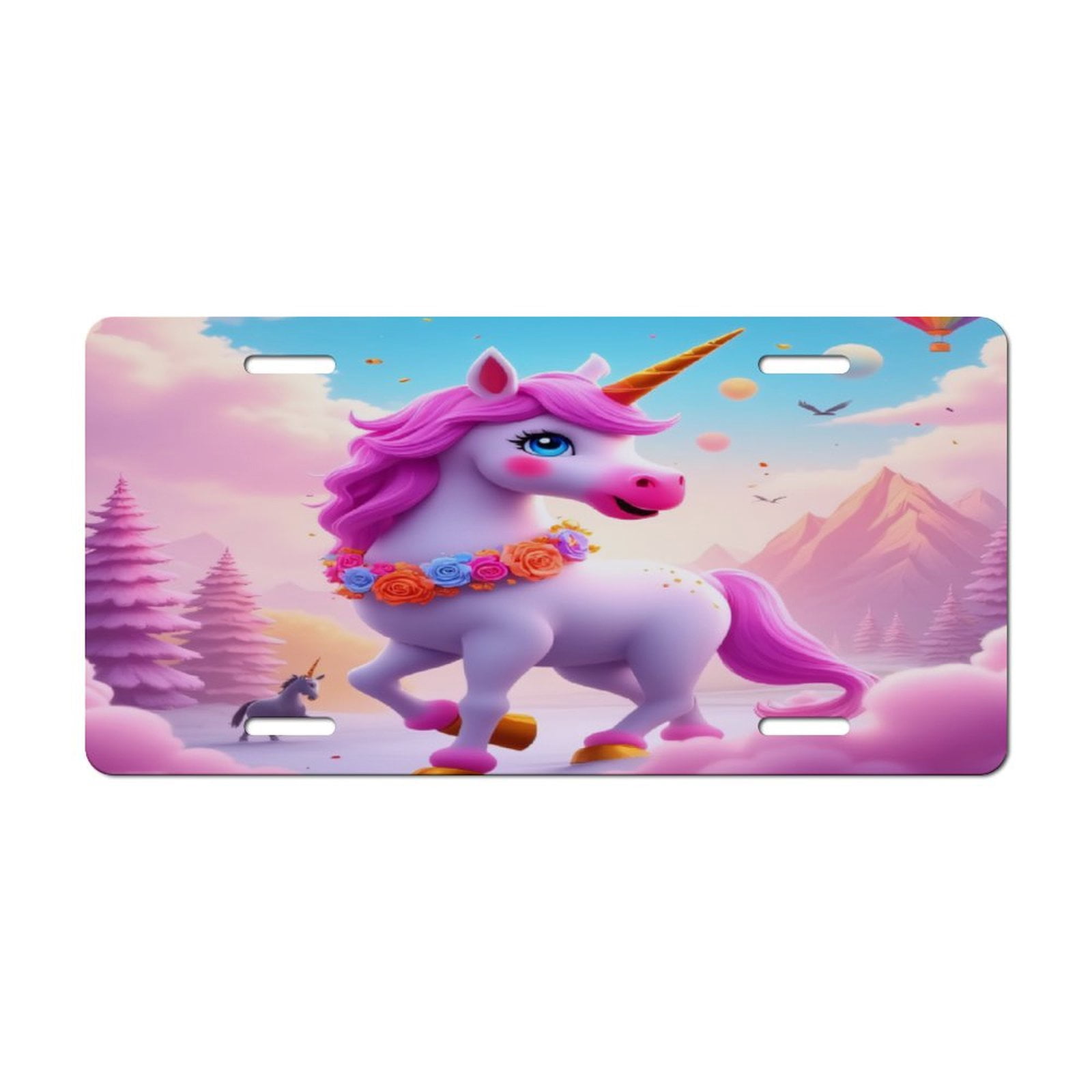 Magical Unicorn in Fantasy Landscape Car Decorative Front License Plate ...