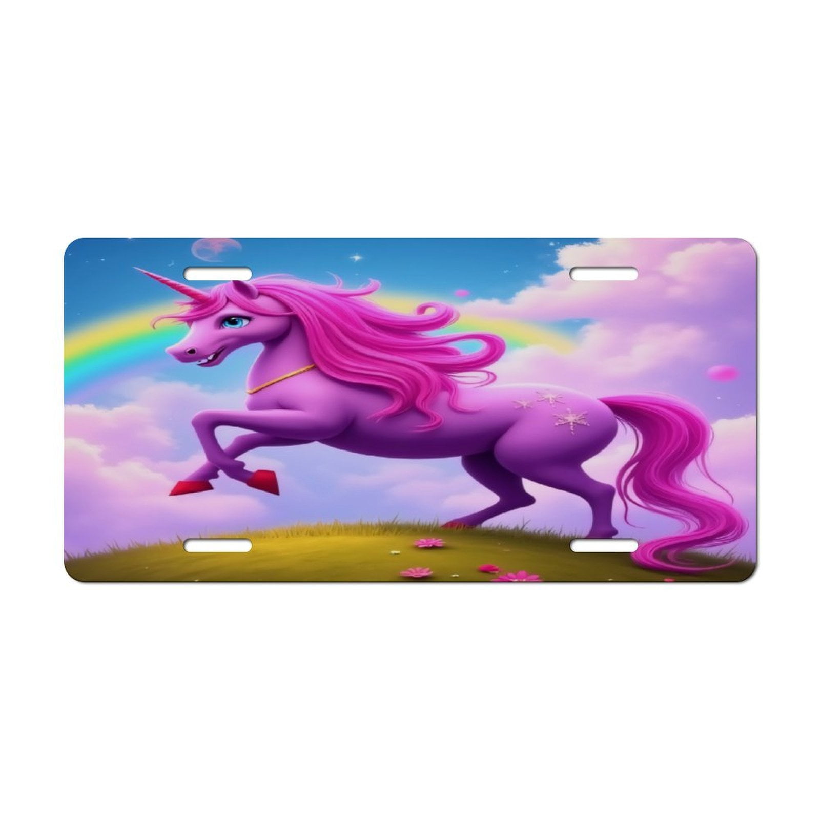 Magical Unicorn in Fantasy Landscape Car Decorative Front License Plate ...