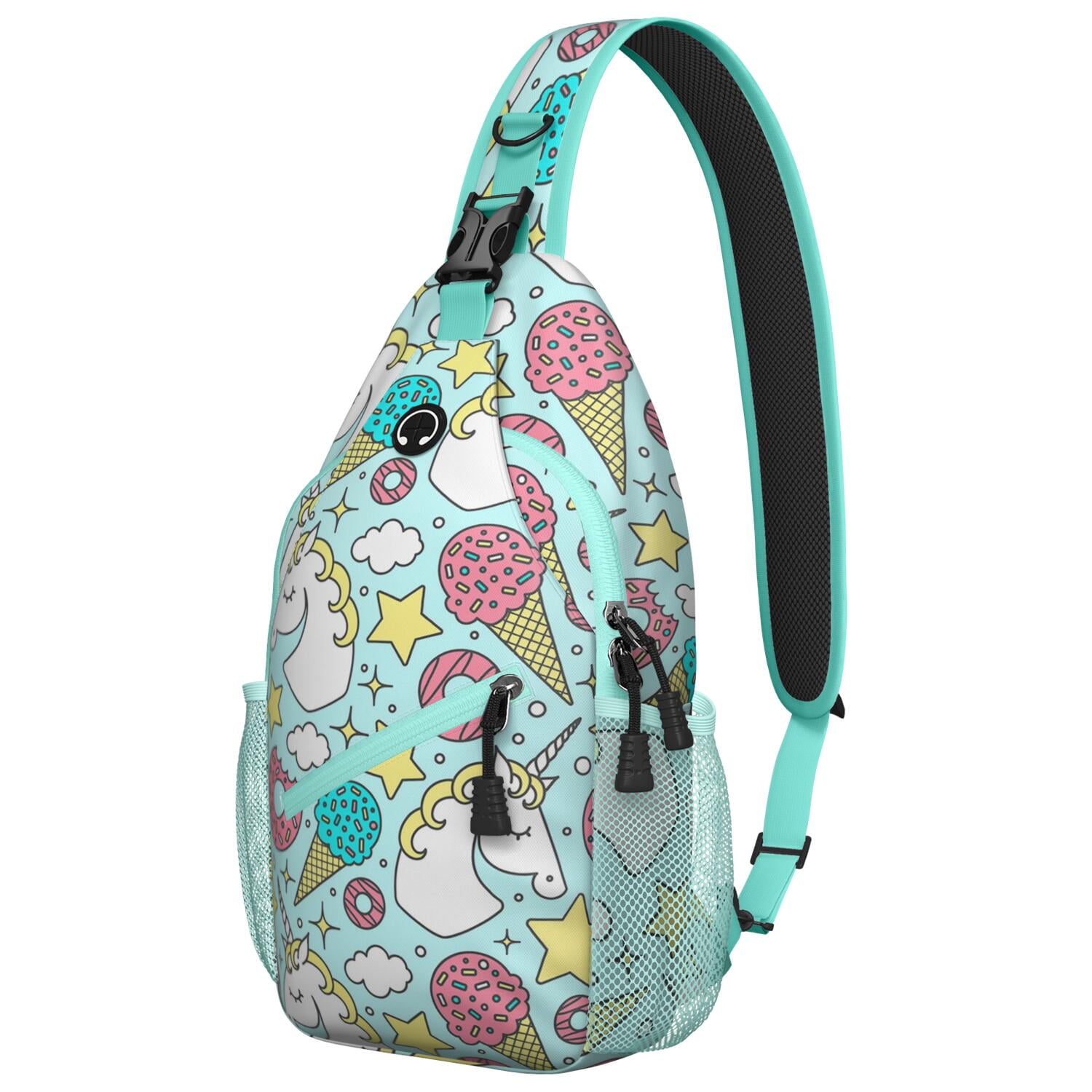 Magical Unicorn Forest Sling Backpack with Rainbow and Stars, Cute ...