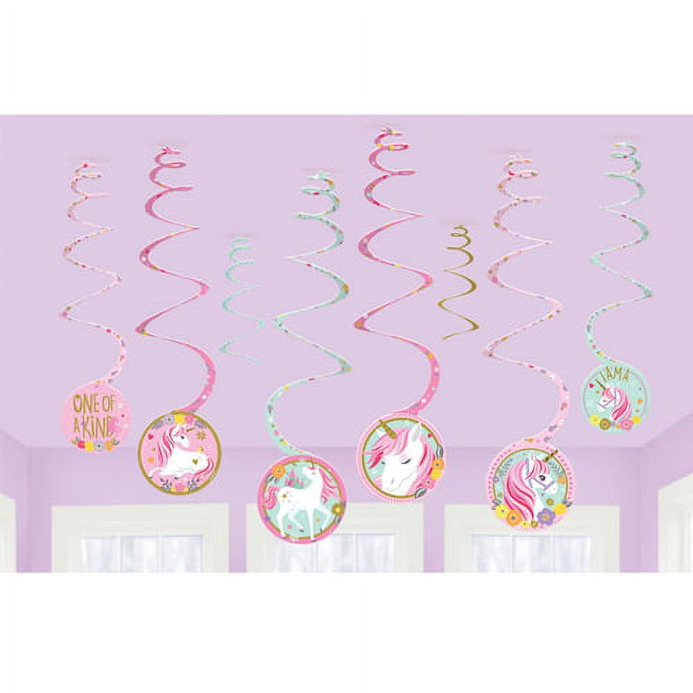Magical Unicorn Hanging Swirl Decorations (8ct) - Walmart Business Supplies