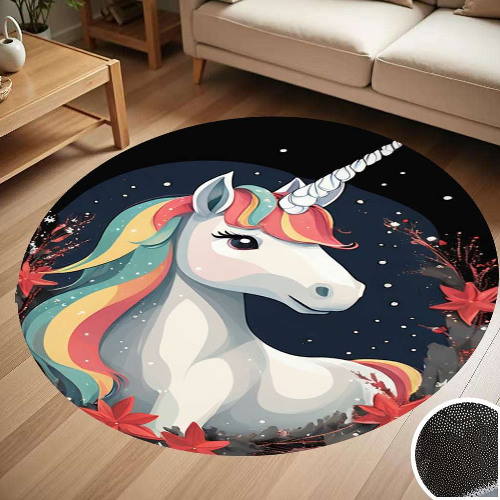 Magical Unicorn Night Sky Round Carpet Living Room Bedroom Home ...