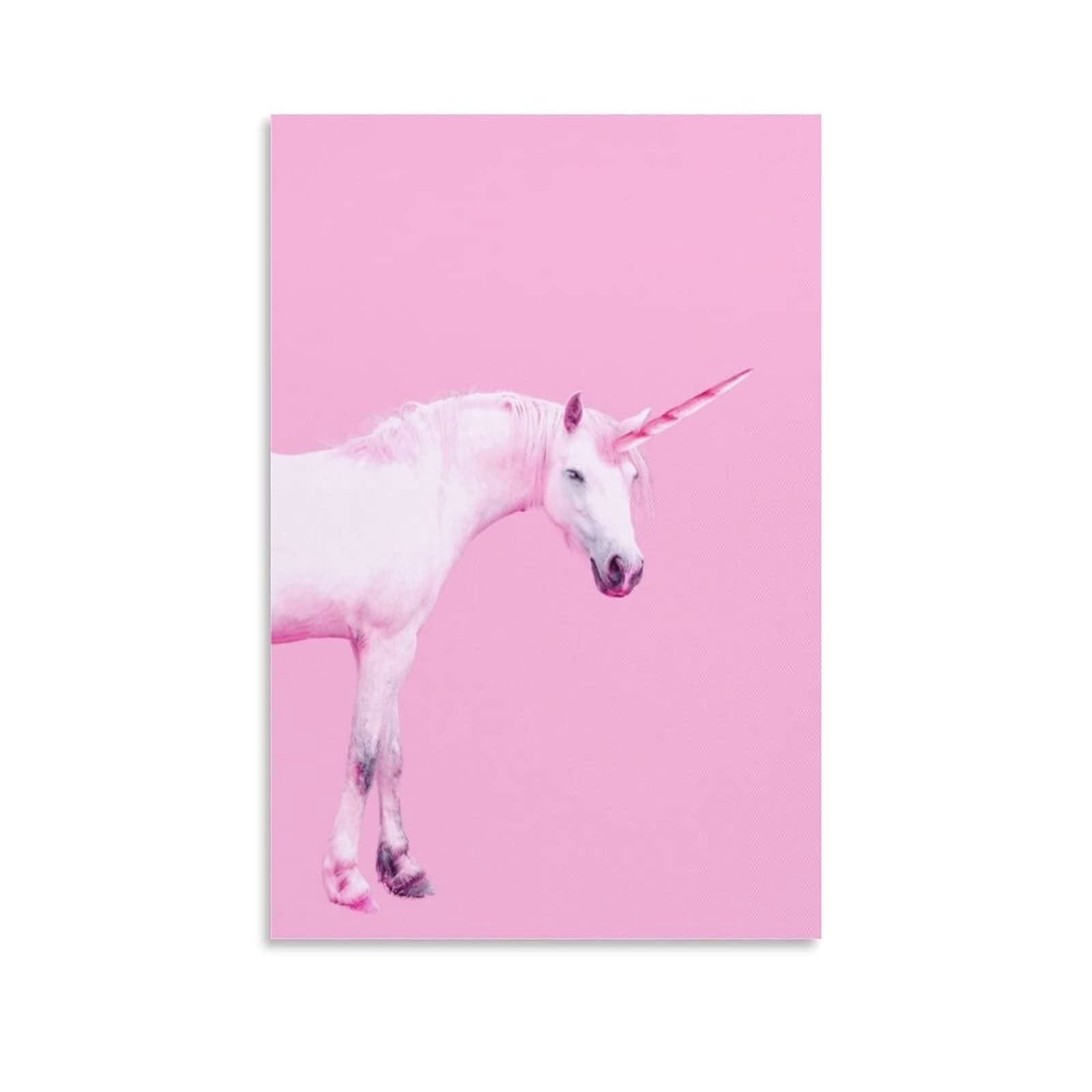 Magical Unicorn Pink Unicorn Poster Quirky Wall Art Fun Art Canvas Art ...