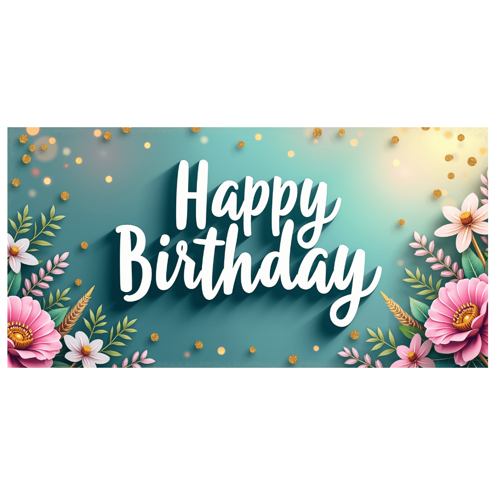 Magical Unicorn Themed Happy Birthday Banner Backdrop Background Party ...