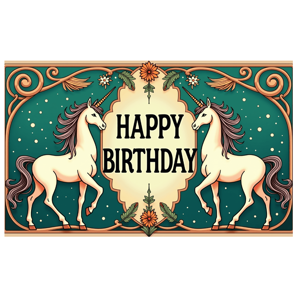 Magical Unicorn Themed Happy Birthday Banner Party Decoration ...