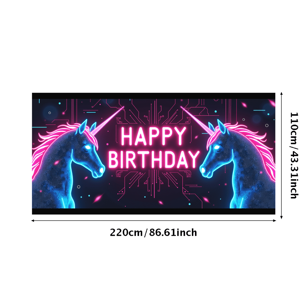 Magical Unicorn Themed Happy Birthday Banner Party Decoration ...