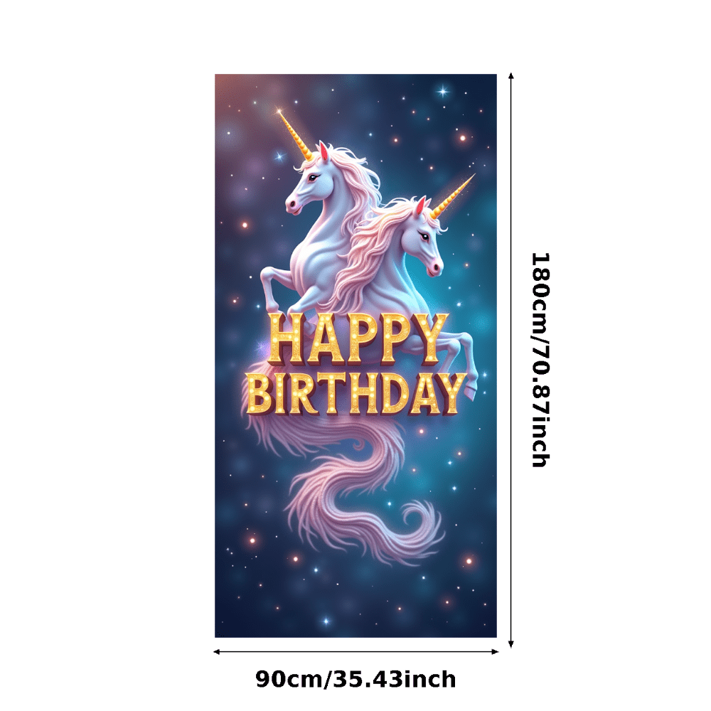 Magical Unicorn Themed Happy Birthday Banner Party Decoration ...